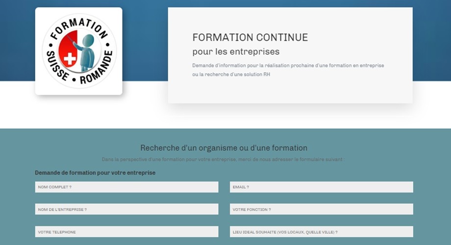 Formulaire de demande de formation - Formation Suisse Romande